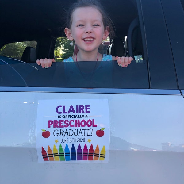 Editable Preschool Graduation Sign, Personalized School Sign, Printable ...