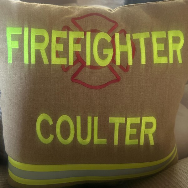 Firefighter Pillow From Bunker Gear - Etsy