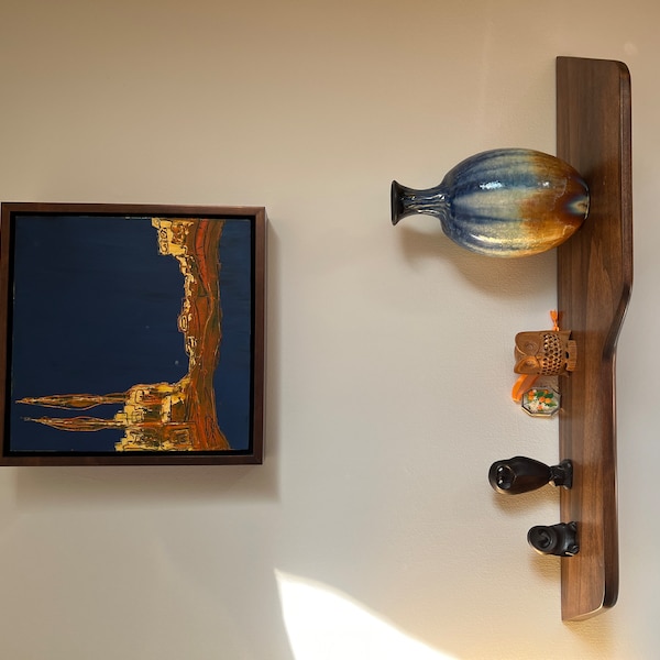 Floating Shelves Rounded Oval Floating Shelf Solid Wood Personalized ...