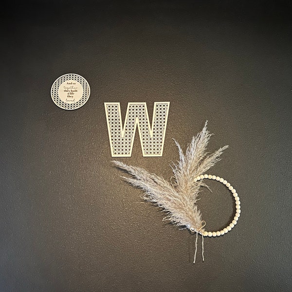 Rattan Nursery Letter Decor | Rattan | Wicker Letters | Wooden Letters ...