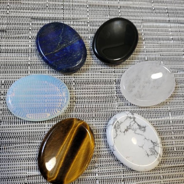 Handmade Worry Stone, Natural Gemstone Palm Stone for Anxiety Relief ...