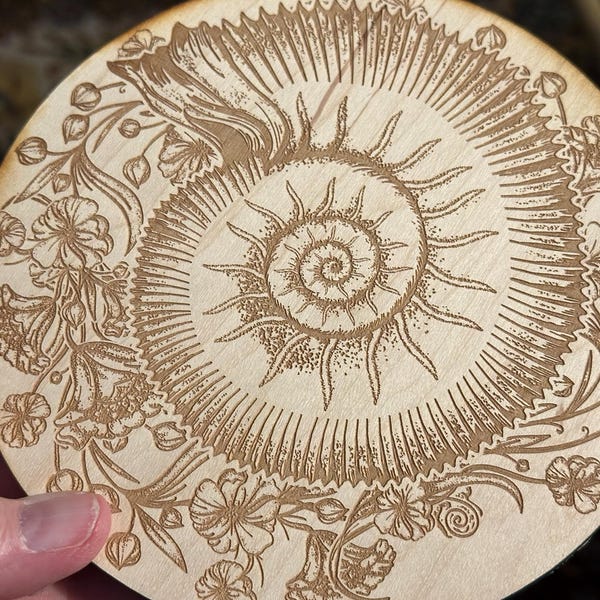 Ammonite Crystal Grid - Om Crystal Grid - Altar Decoration - Etsy