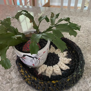 CROCHET PATTERN Sunflower Basket Crochet Basket DIY Crochet Bowl ...