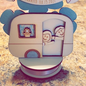 Caravan Wedding Topper Personalised Cake Topper Keepsake | Etsy UK