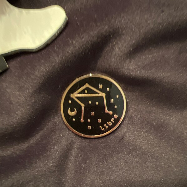Libra Zodiac Enamel Pin - Etsy