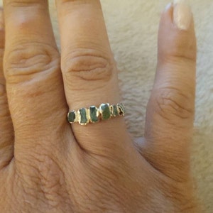 Ombre Ring Green Stacking Ring Unique Gemstone Ring Raw - Etsy