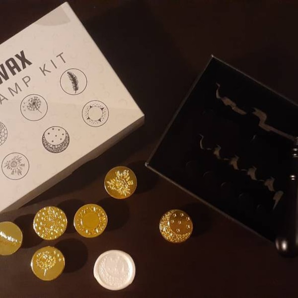 HOPPLER Wax Seal Stamp Kit for Sealing Wax Stamps With 6 Copper Wax ...
