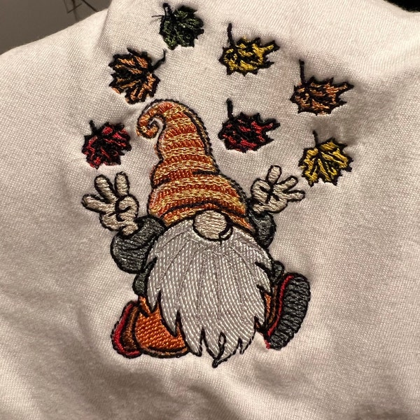 Fall Gnome Embroidery Designs, Autumn Fall Gnome Embroidery Design ...