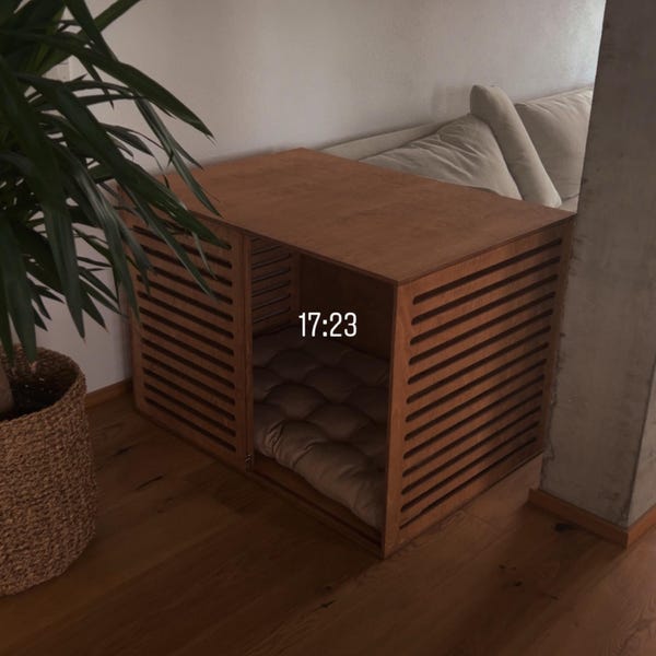 Lumio H Pet House, Modern Indoor Dog Crate, Dog Bed, Wooden Dog House ...