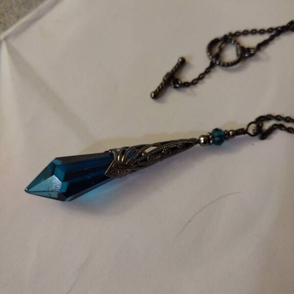 Crystal Pendulum, Smoky Satin Grey Asfour Full Lead Crystal Prism ...