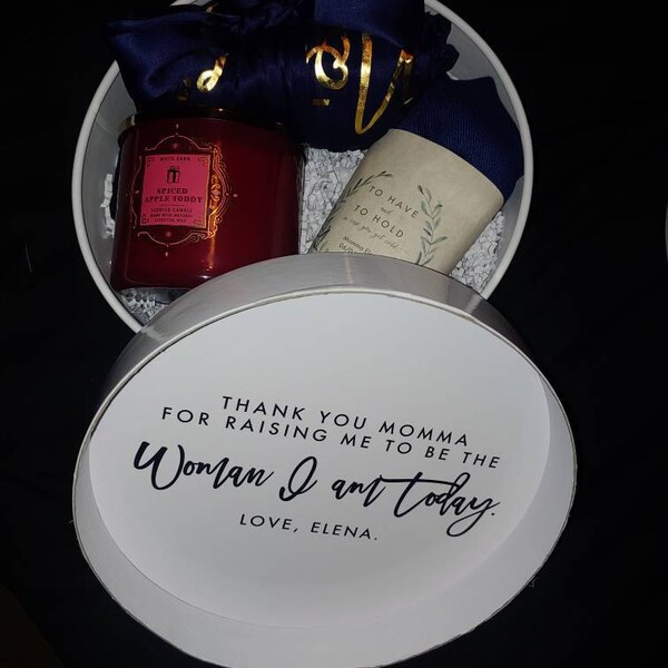 Custom Gift Box - White Confetti Box - Round White Hat Box - Mother of ...