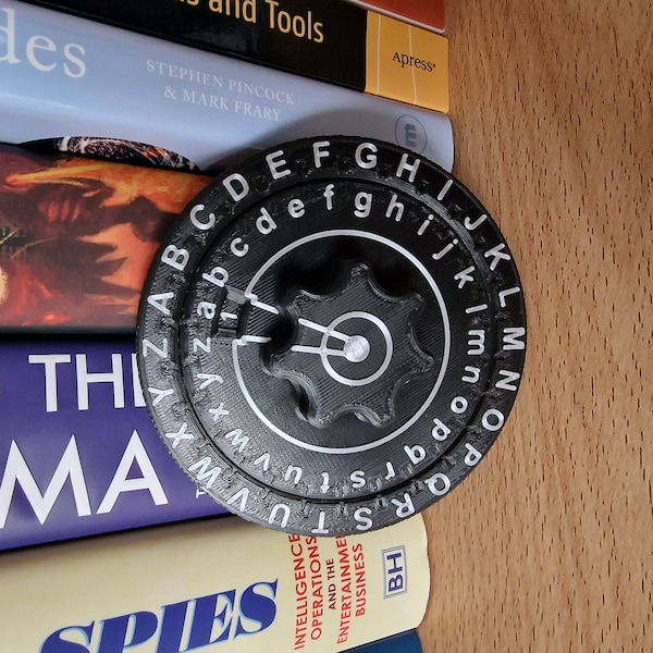 Caesar Cipher Decoder Wheel 3D Printed, Offset Alphabet Secret Code ...