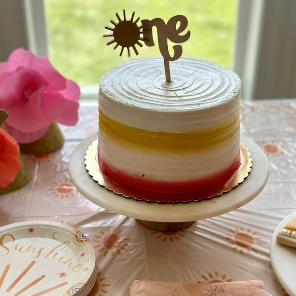 One Cake Topper, Sun Cake Topper, First Trip Around the Sun Birthday ...