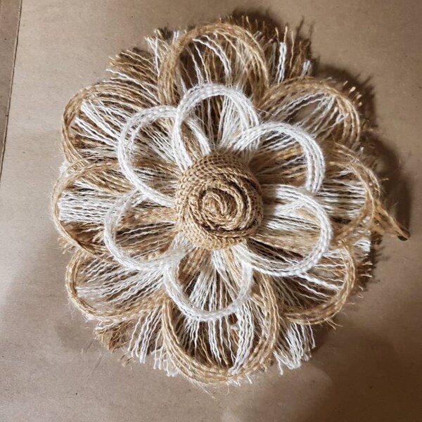 Rustic Burlap Daisy Flower Set of 8 Farmhouse Wedding Embellishment ...