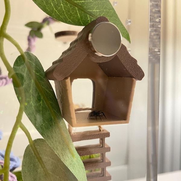 3D Printed Magnetic Cottage Home With Ladder Jumping Spider Hide Small ...