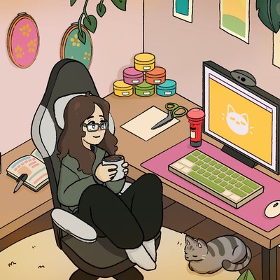 Animated Twitch Overlay With Custom Character Stream Screen - Etsy