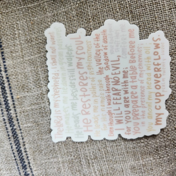 Psalm 23 Sticker | Christian Stickers | Religious Faith Decals - Etsy