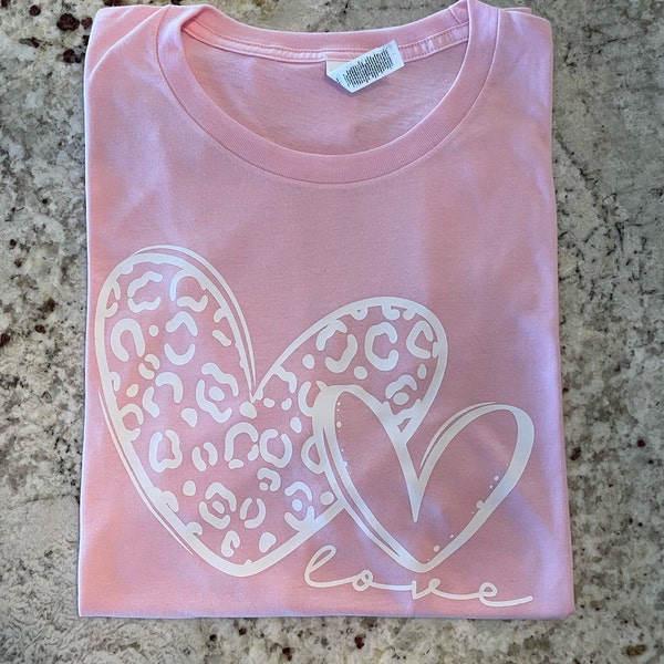 Love Double Heart Screen Print Transfer, T-shirt Transfer, --NOT a ...