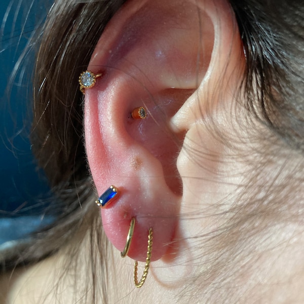 Tiny Simple Cartilage Hoop • Silver Forward Helix Piercing Ring • 5mm ...