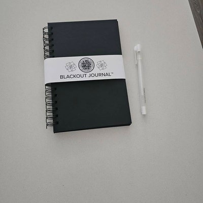 Blackout Journal Black Paper Journal - Etsy