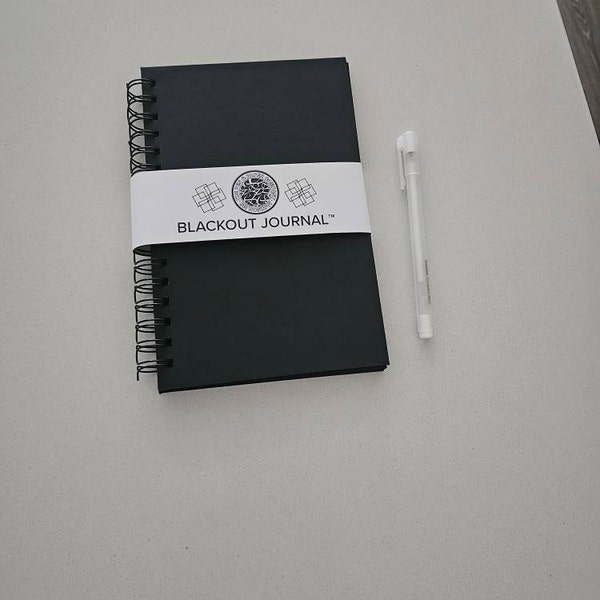 Blackout Journal - Black Paper Journal - Etsy