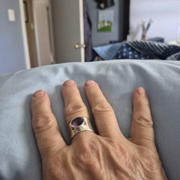 Sterling Silver Heart Dangle Charm Ring Love Ring for Her Silver ...