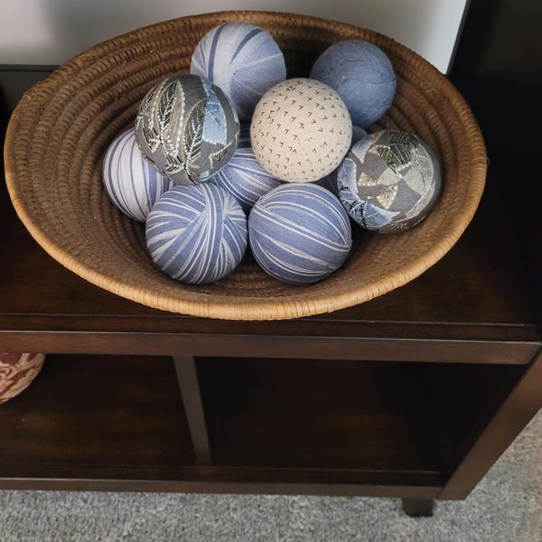 Rustic Red Ticking Rag Ball Ornament, 3 Inch, Valentines Homespun ...