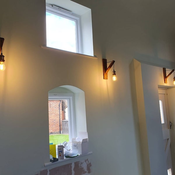 Gallows Bracket Style Wooden Wall Light Fitting - Etsy UK