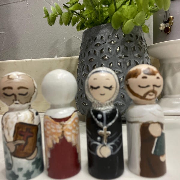 Nun Doll Carmelite Wooden Peg Doll Catholic Saint Toy Nun Art Catholic ...