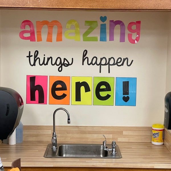 DIGITAL Bulletin Board, Amazing Things Happen Here, Teacher Decor ...