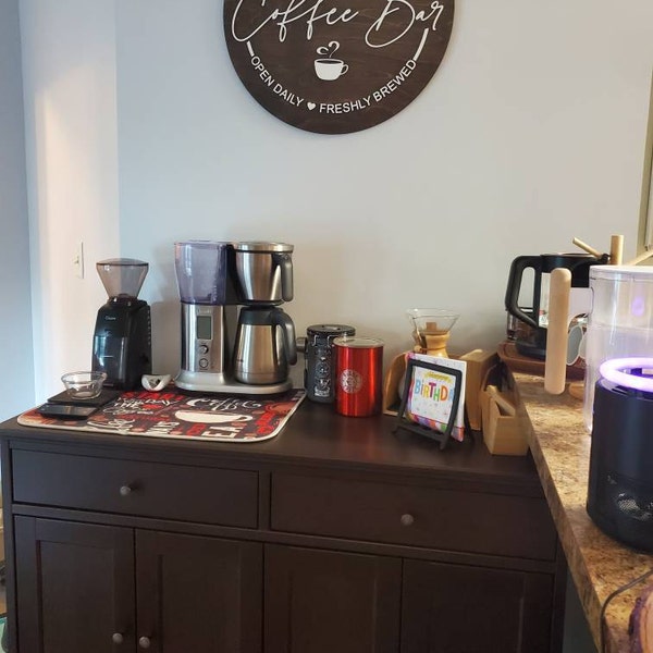 Coffee Bar Sign - Custom Round Wood Sign - 3D Sign - Personalized Gift ...