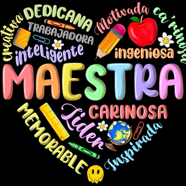 Maestra Word Png, Teacher Life Png, Teach Love Inspire, Spanish Teacher ...