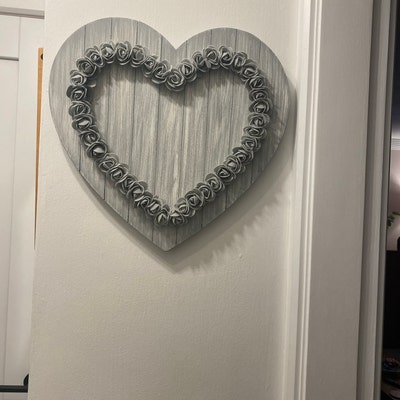 Wooden Hanging Rustic Shabby Chic Foam Rose Heart Plaque Grey - Etsy