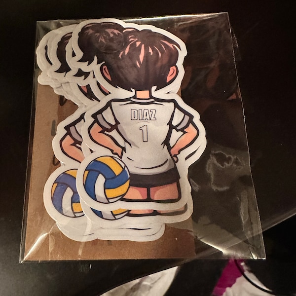 Personalized Volleyball Stickers, Custom Decals, Girls Volleyball, Team ...