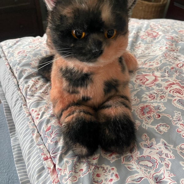 Handmade Tortoiseshell Cat Plush: Realistic Companion Gift (made to ...