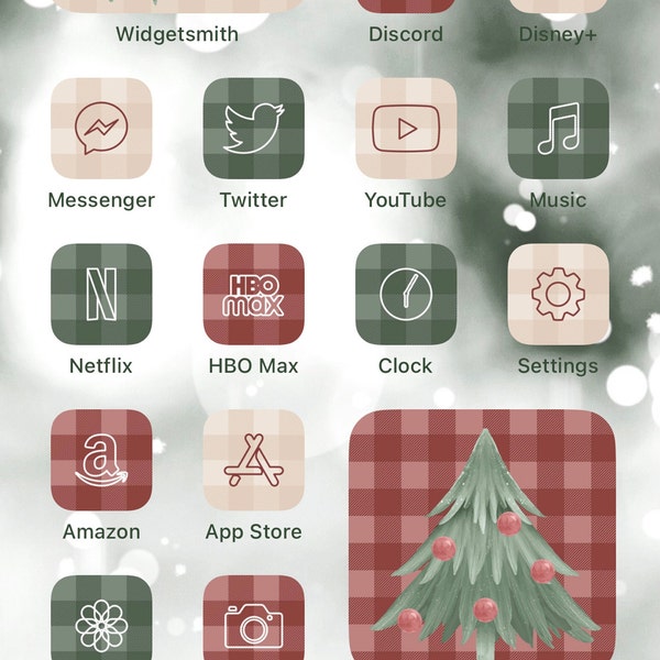 Christmas App Icons, Xmas App Icons, Neutral App Icons, iPhone Minimal ...