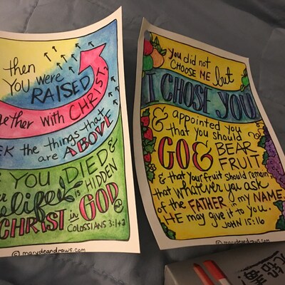 Printable Hand-drawn CHARACTER Scripture Memory Bible Verse Cards With ...