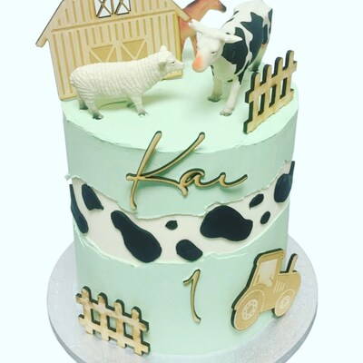 Farm Cake Topper Set Farm Yard Farm Party Birthday Wooden Cake Topper ...