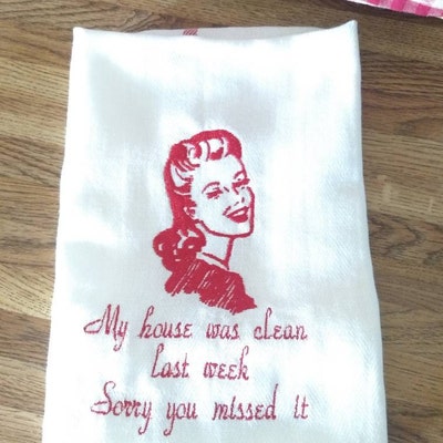 Funny Machine Embroidery Design Pattern File Funny S, Humor Tea Towel ...