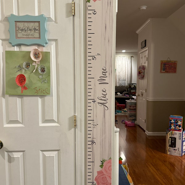 Custom Wooden Growth Chart - Personalized Height Ruler for Kids ...