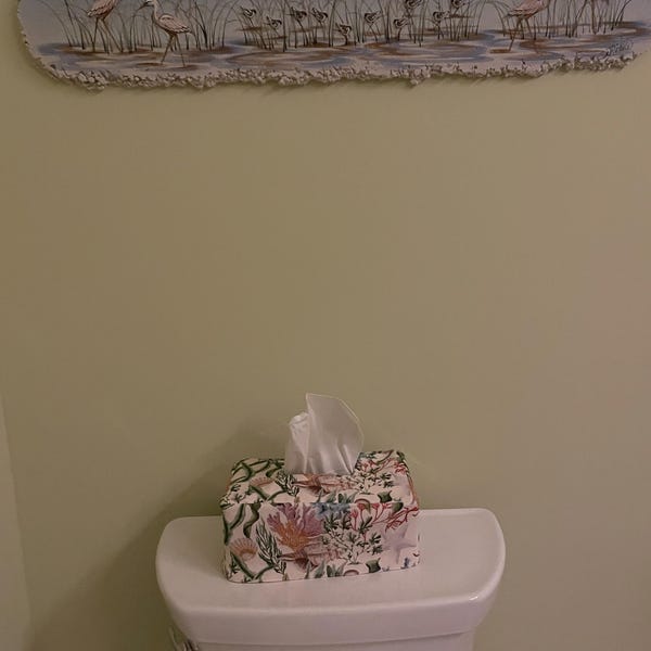 White Linen Ruffle Rectangle Tissue Box Cover - Etsy