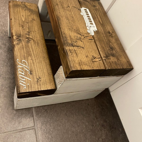 Personalized Rustic Kids Step Stool With Graphic - Etsy