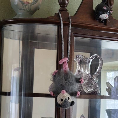 Opossum Car Accessory Dashboard Decor, Car Mirror Hanging Possum ...