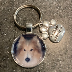 Dog Personalised Photo Keyring, You Left Paw Prints on My Heart, Loss ...