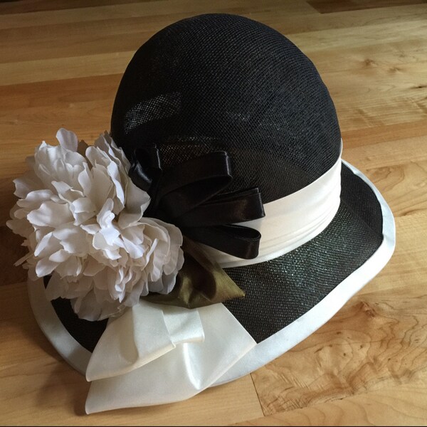 1920s Gala Event Hat Summer Wide Brim Hat Cloche Costume Flapper Garden ...