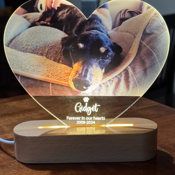 Photo Engraving Custom 3D Acrylic Night Light Personalized Bedroom LED ...