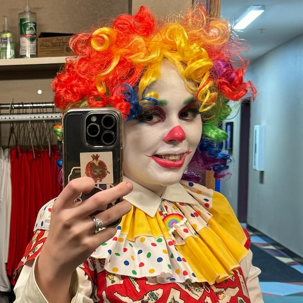 Detachable Clown Collar, Yellow With Multicolor Polka Dot Clown Collar ...