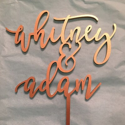 Personalized Names Wedding Cake Topper 6w Inches, Couple Custom Cake ...