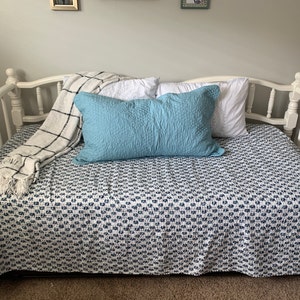 Palm Tree Kantha Reversible Quilt Soft Cotton Quilt Hand Block | Etsy