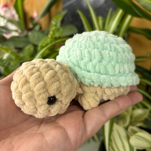 No Sew Baby Turtle Crochet Pattern, Miniature Turtle Amigurumi Pattern ...